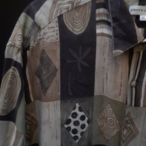 Pierre Cardin | Shirts | Pierre Cardin Pattern Button Down Short Slv ...